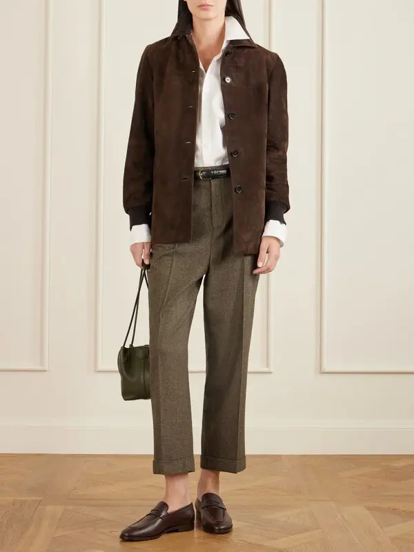 Loro Piana Wool And Cashmere Blend Cropped Straight-leg Pants