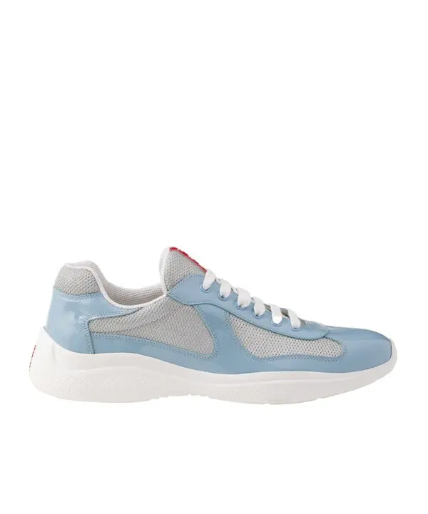 Prada Patent Leather And Technical Fabric America's Cup Sneakers - White