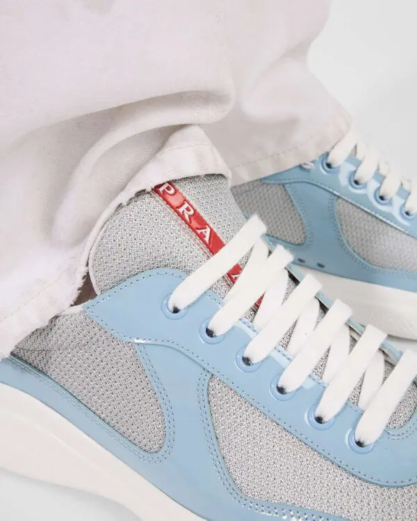 Prada Patent Leather And Technical Fabric America's Cup Sneakers