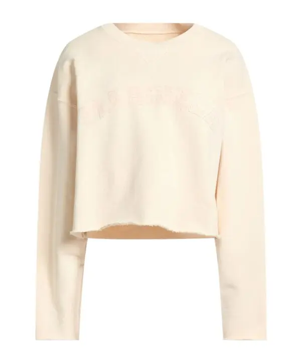 MAISON MARGIELA Cropped Crew-neck Sweatshirt With Embroidered Logo - Nude