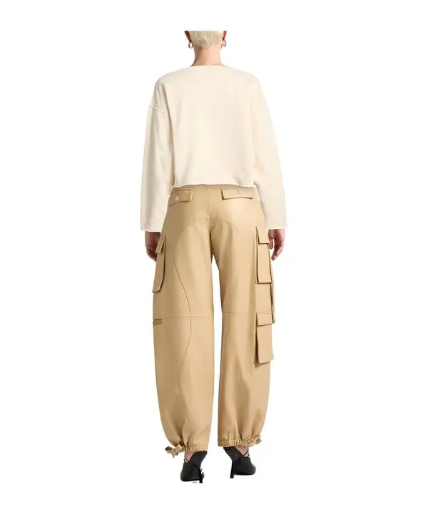 MAISON MARGIELA Cropped Crew-neck Sweatshirt With Embroidered Logo