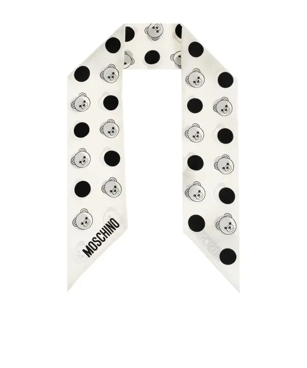 Moschino Print Polka Dot Scarf - White