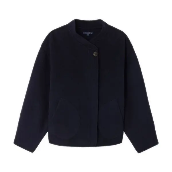 Soeur Short Coat With High Neck And Side Pockets
