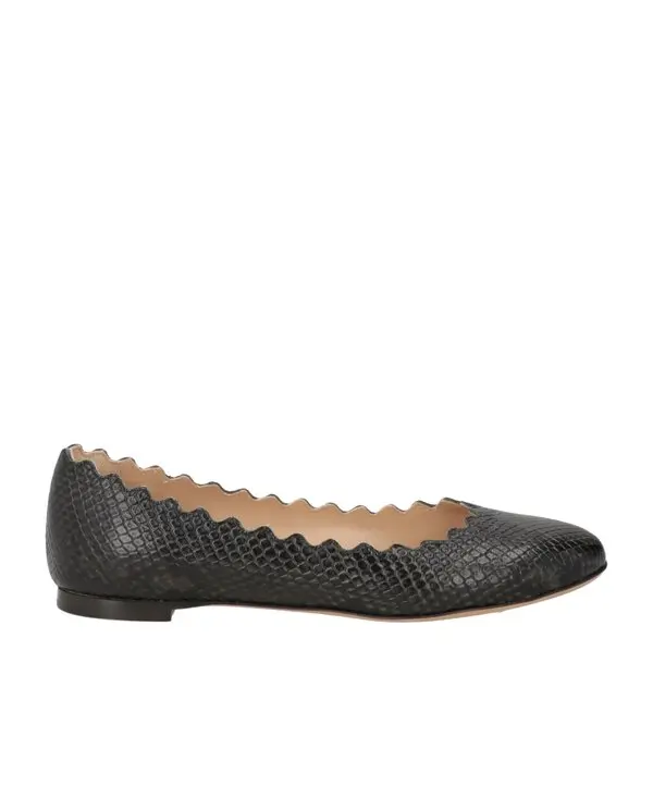 Chloé Snake-effect Ballet Flats - Black