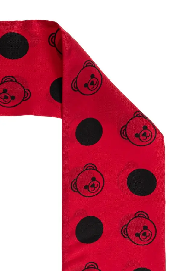 Moschino Polka Dot Teddy Motif Scarf