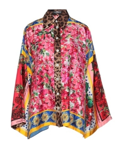 Dolce & Gabbana Floral Print Twill Shirt - Pink