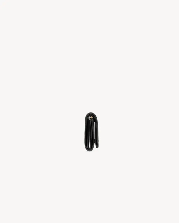 Saint Laurent Niki Portefeuille Fin À Trois Volets En Cuir Vintage - Black