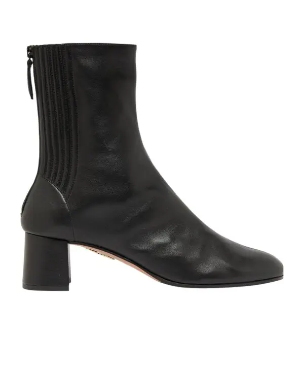 AQUAZZURA Round Toe Zip Up Ankle Boots