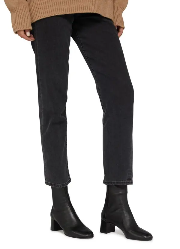 AQUAZZURA Round Toe Zip Up Ankle Boots