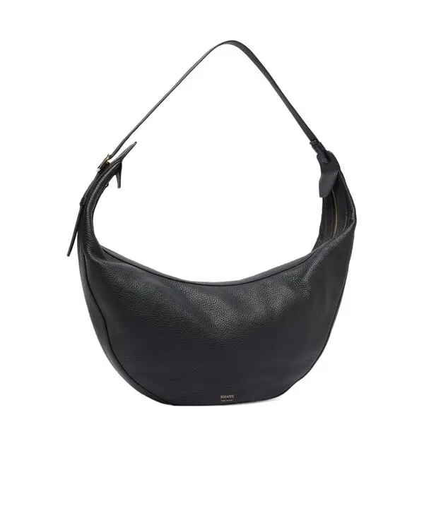 Khaite Lettering Detail Shoulder Bag - Black