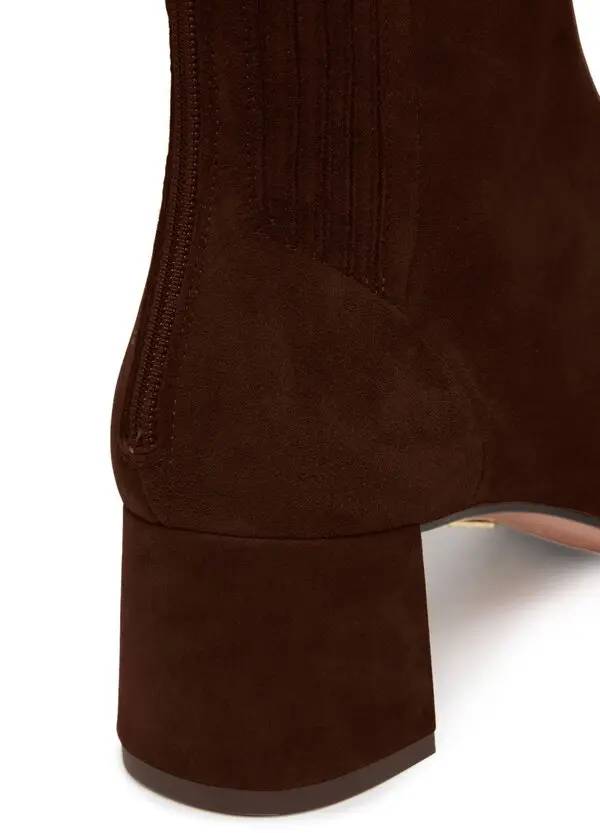 AQUAZZURA Round Toe Block Heel Ankle Boots