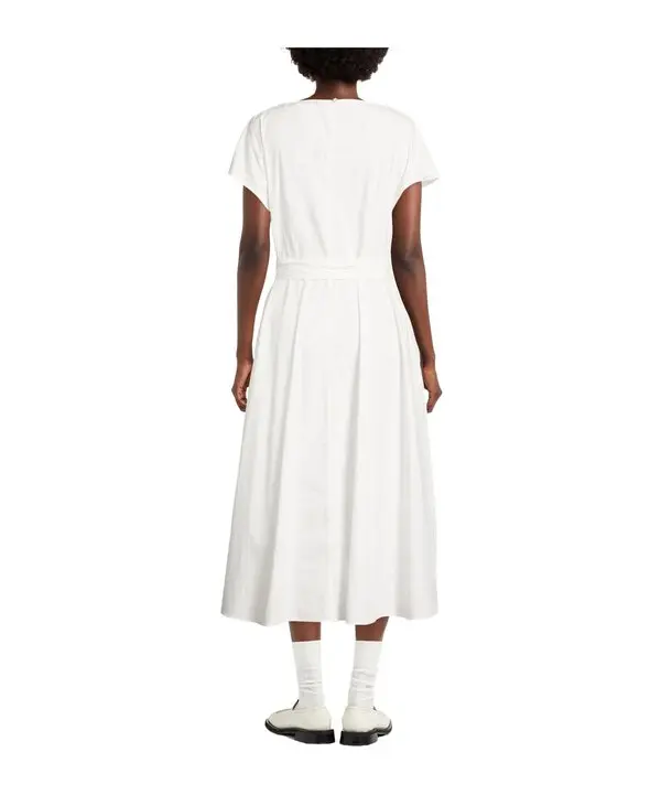 Max Mara Short Sleeve Belted Poplin Dress
