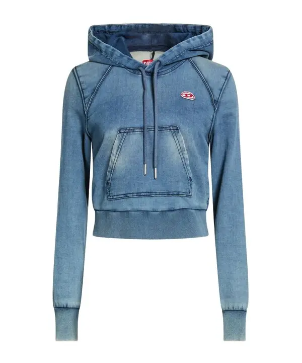 DIESEL® Mid-wash Denim Embroidered Hoodie