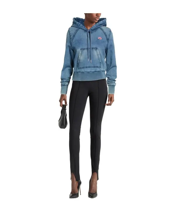DIESEL® Mid-wash Denim Embroidered Hoodie