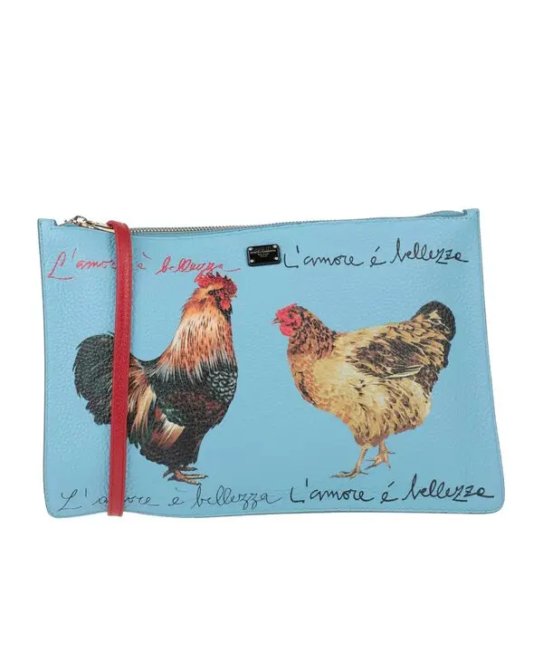 Dolce & Gabbana Leather Clutch With Chicken Print - No