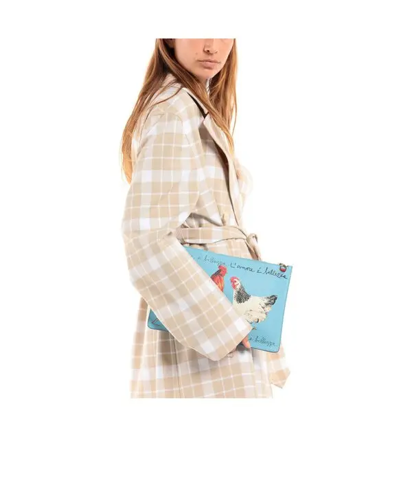 Dolce & Gabbana Leather Clutch With Chicken Print