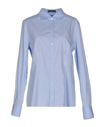 Dolce & Gabbana Solid Long Sleeve Shirt - Blue
