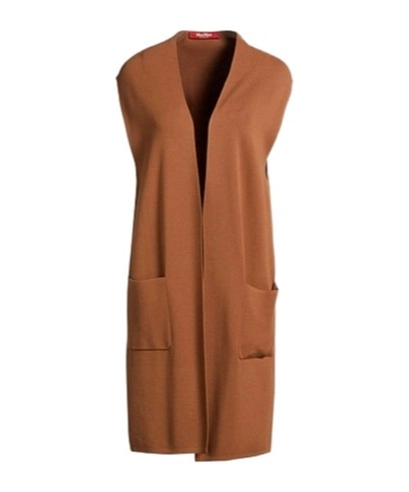Max Mara Solid-color Sleeveless Knitted Cardigan