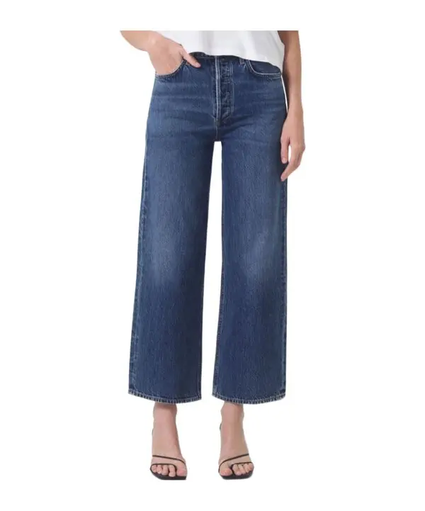 AGOLDE High Waist Denim Trousers - Blue