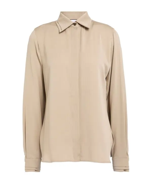 Max Mara Solid Long-sleeve Shirt - Nude