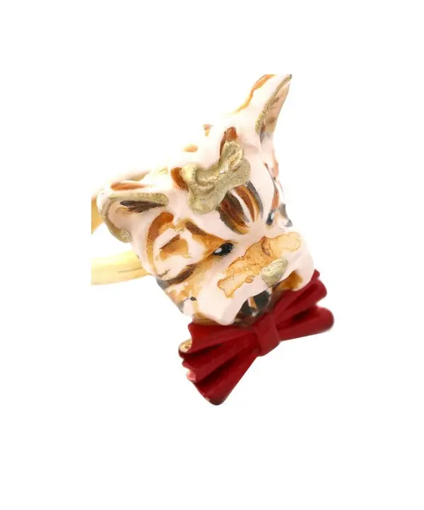 Dolce & Gabbana Cat Head Enamel Ring
