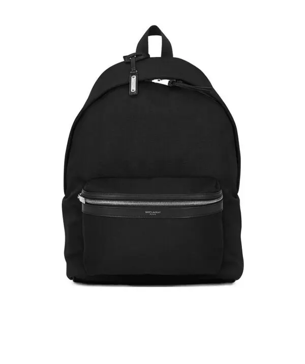 Saint Laurent City Logo Printed Zipped Backpack - Black