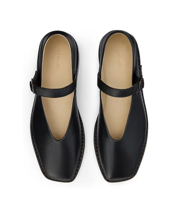 LEMAIRE Ballerinas With Buckled Ankle Strap And Square Toe