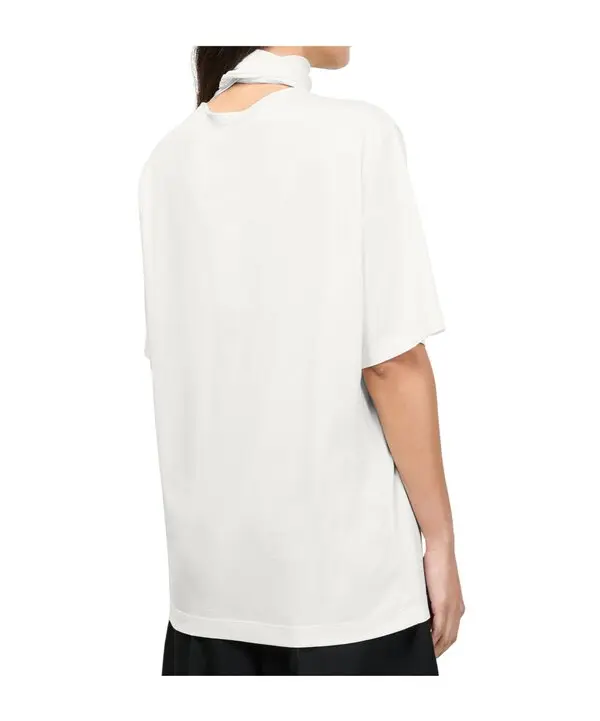 LEMAIRE Short-sleeve T-shirt With Tie Neck Detail