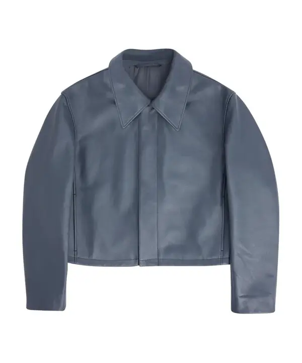 LEMAIRE Boxy Cropped Jacket - Blue