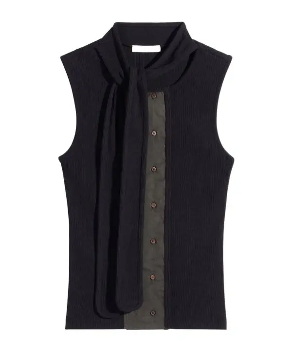 LEMAIRE Fitted Asymmetric Top - Black