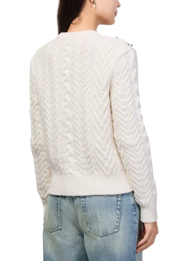 Alexander McQueen Round Neck Sweater With Crystal Embroidery