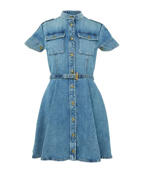 Alexander McQueen Denim Mini Dress - Blue