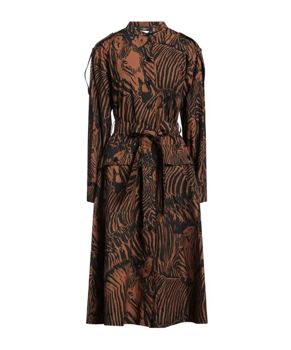 Max Mara Long Sleeve Shirt Dress With Mandarin Collar - Brown