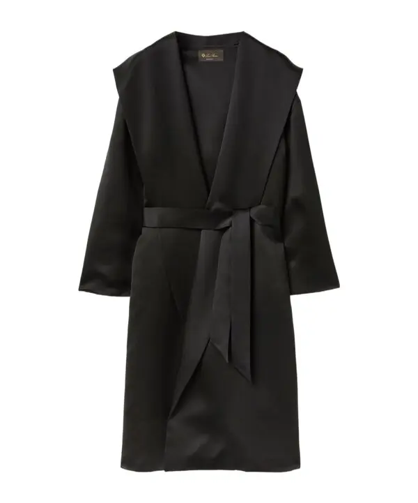 Loro Piana Long Sleeve Belted Coat - Black