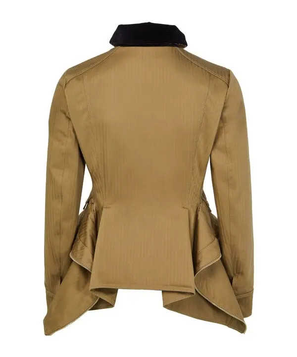 Alexander McQueen Asymmetrical Cut Jacket With Gold Finish - Brown