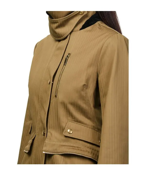 Alexander McQueen Asymmetrical Cut Jacket With Gold Finish - Brown
