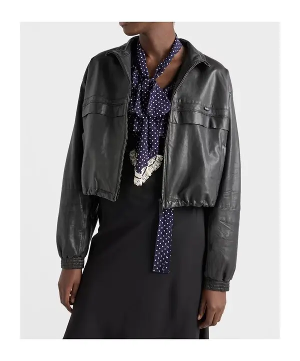 Prada Nappa Leather Zip-up Jacket