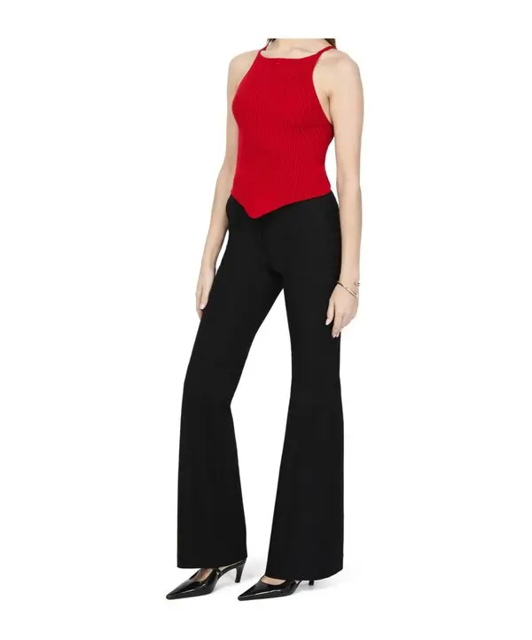 COURREGES Signature Pointy Rib Knit Top