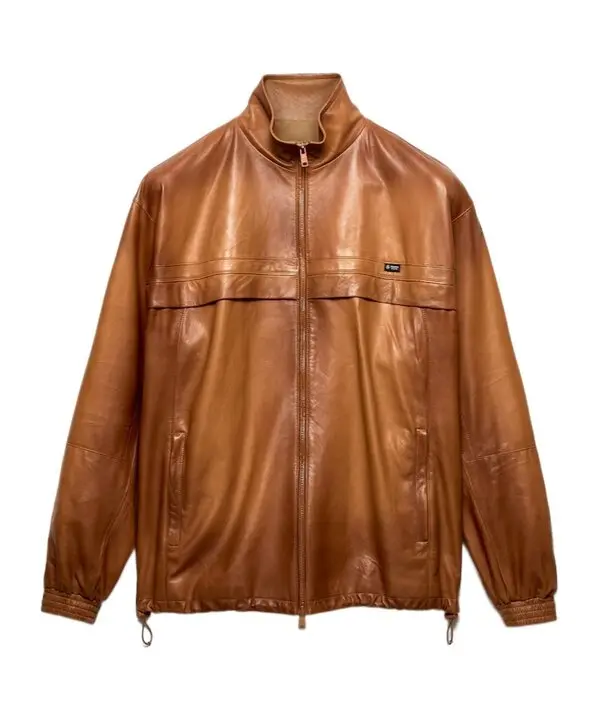 Prada Nappa Leather Jacket - Light Tan