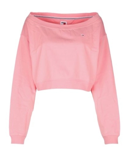 Tommy Hilfiger Off-shoulder Cropped Sweatshirt - Pink