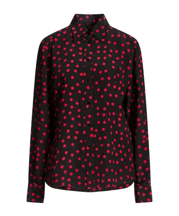 Dolce & Gabbana Long-sleeve Polka Dot Shirt - Black