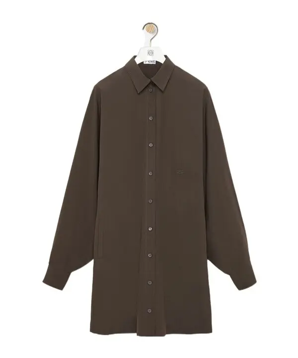 Loewe Long-sleeve Shirt Dress - Brown