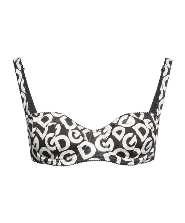 Dolce & Gabbana Logo Print Bra - Black