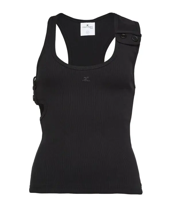 COURREGES Double Buckle Rib Tank Top