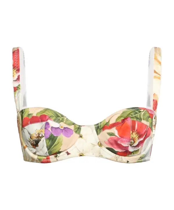 Dolce & Gabbana Floral Print Bra - Ivory