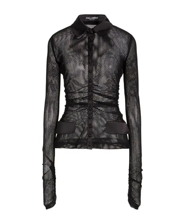 Dolce & Gabbana Long-sleeve Mesh Shirt - Black