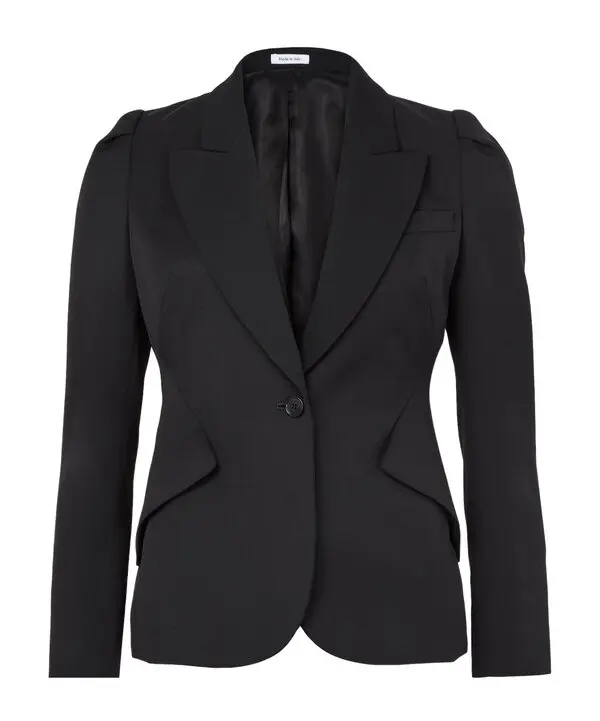 Alexander McQueen Puff Sleeve Single-breasted Blazer
