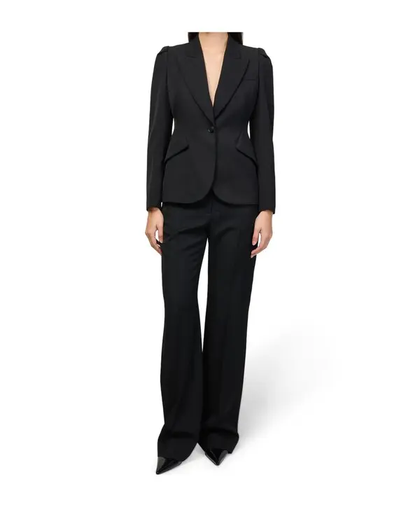Alexander McQueen Puff Sleeve Single-breasted Blazer
