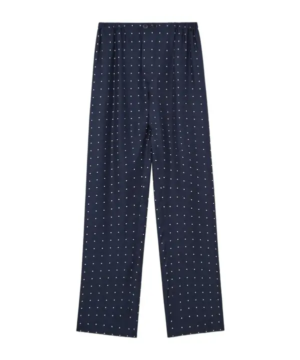 Loro Piana Britton Trousers In Polka Dot Print - Navy Blue/white