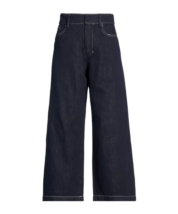 Max Mara Wide-leg Cropped Dark Wash Denim Trousers
